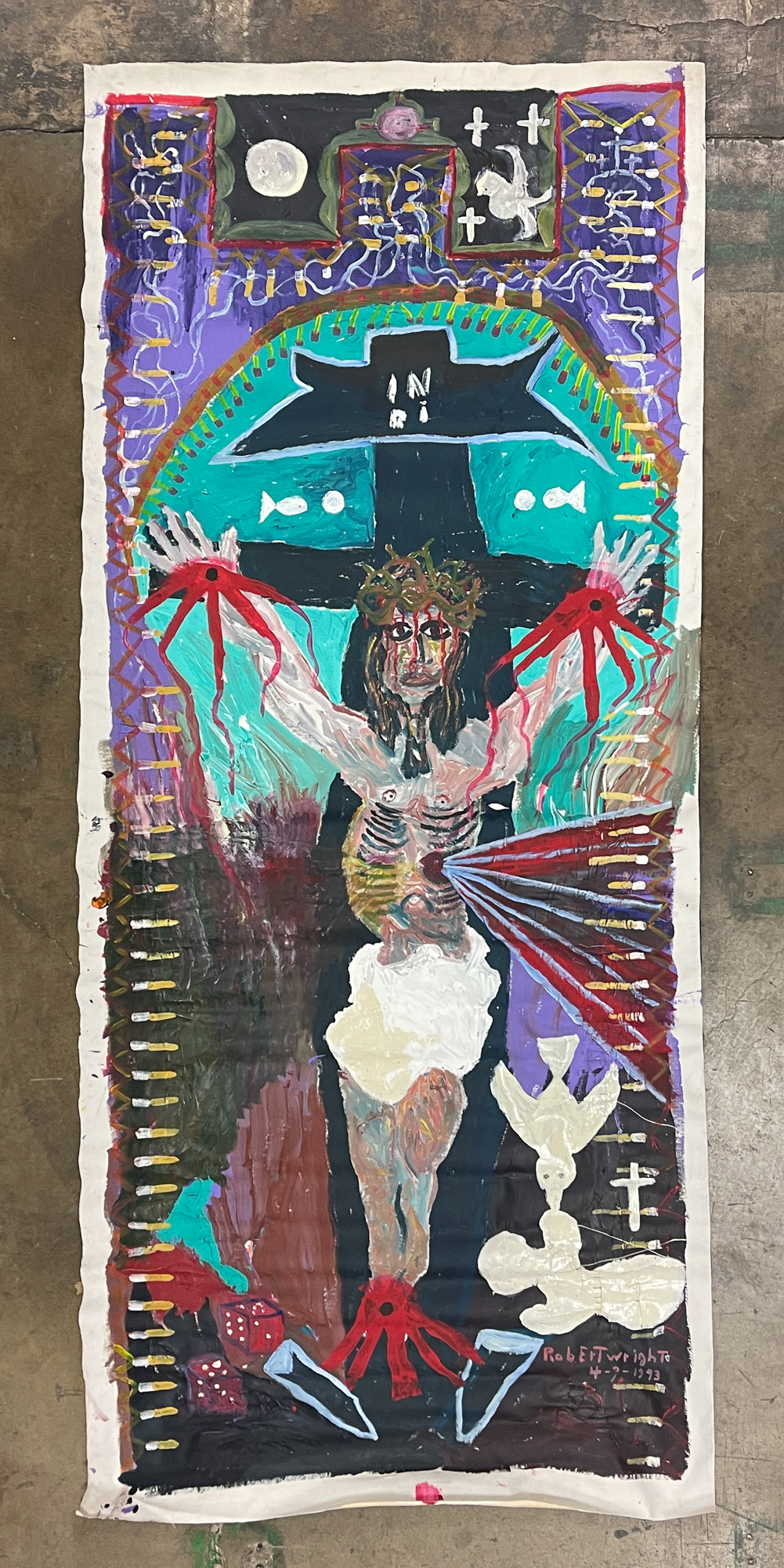 Price guide for ROBERT WRIGHT OUTSIDER PAINTING.